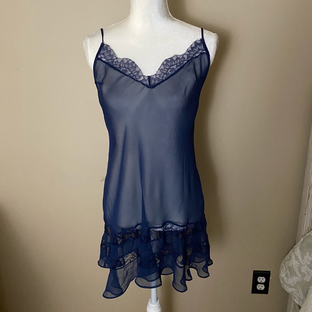 Victoria’s Secret Navy Sheer Gown M - Gem